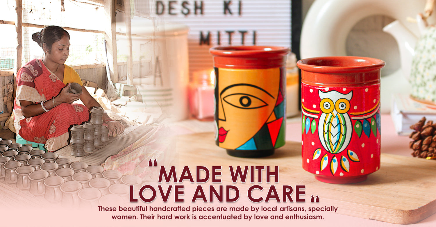 Rare Planet - Pioneers in Terracotta Handpainted Kulhad Coffee Mugs by
